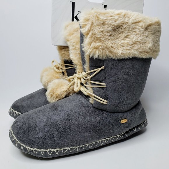 Kooba | Shoes | Nwt Kooba Faux Fur Ankle Grey Bootie Slippers | Poshmark
